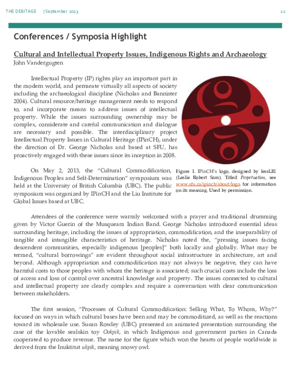 (PDF) "Cultural and Intellectual Property, Indigenous Rights and ...
