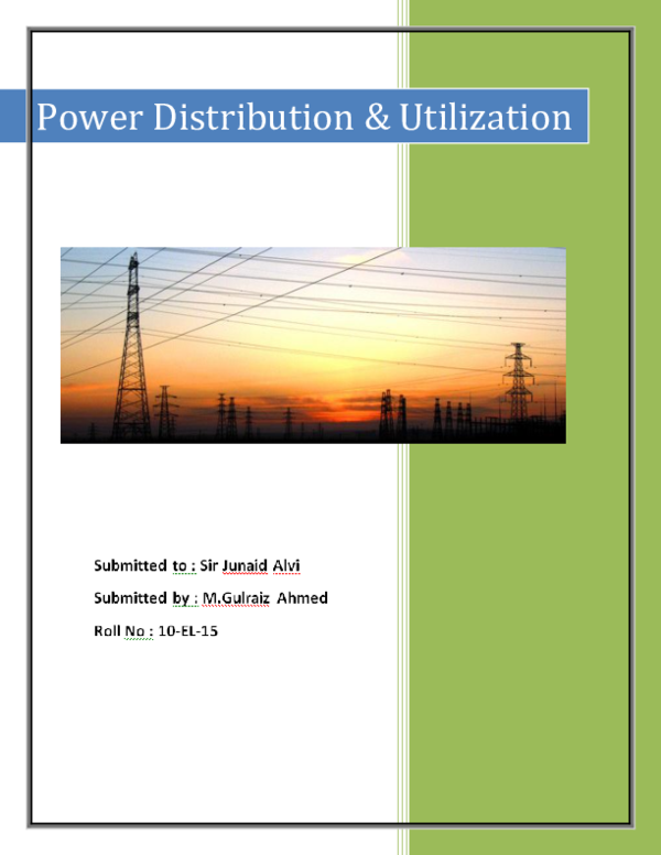 (DOC) Power Distribution & Utilization