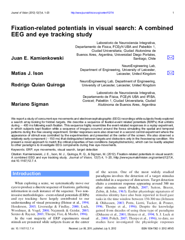 (PDF) Fixation-related potentials in visual search: A combined EEG and eye tracking study | Juan ...