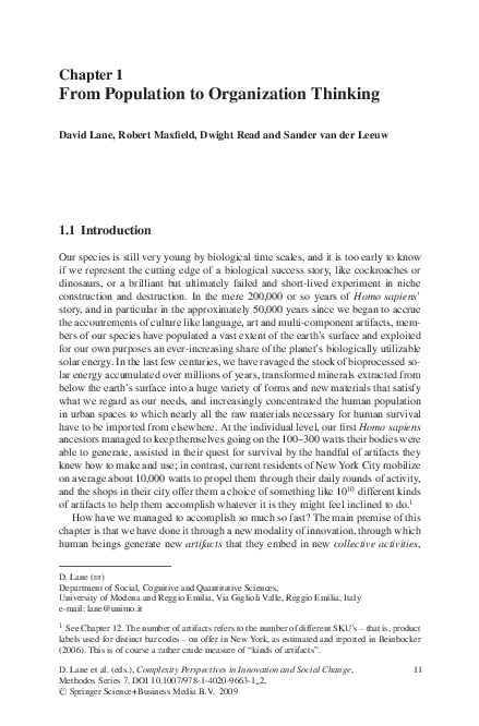 (PDF) From population to organization thinking