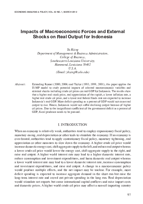 (PDF) Impacts of Macroeconomic Forces and External Shocks on Real ...
