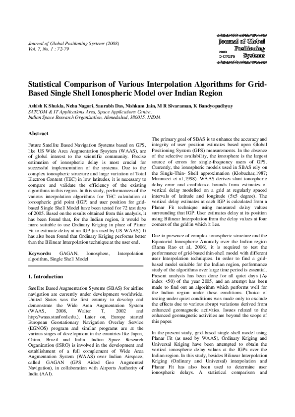 Pdf Statistical Comparison Of Various Interpolation Algorithms For Grid Based Single Shell