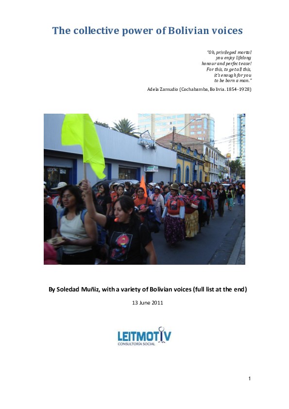 (PDF) Raising Her Voice - MTE Bolivian in-depth case study (PDF) Raising Her Voice - MTE Bolivian in-depth case study