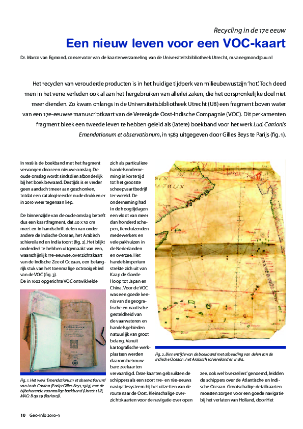 (PDF) Recycling in de 17e eeuw : een nieuw leven voor een VOC-kaart