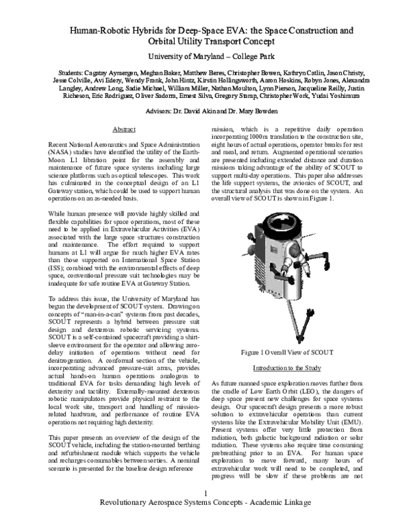 (PDF) Human-Robotic Hybrids for Deep-Space EVA: the Space Construction ...