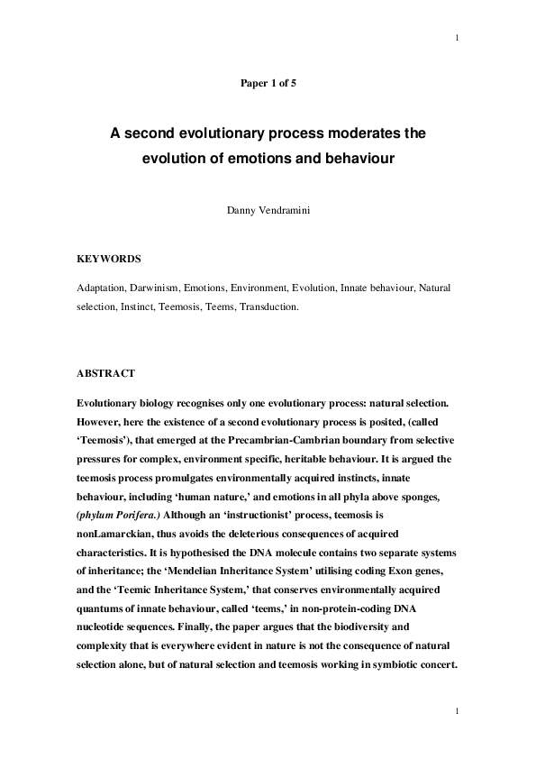 (PDF) A second evolutionary process moderates the evolution of emotions ...