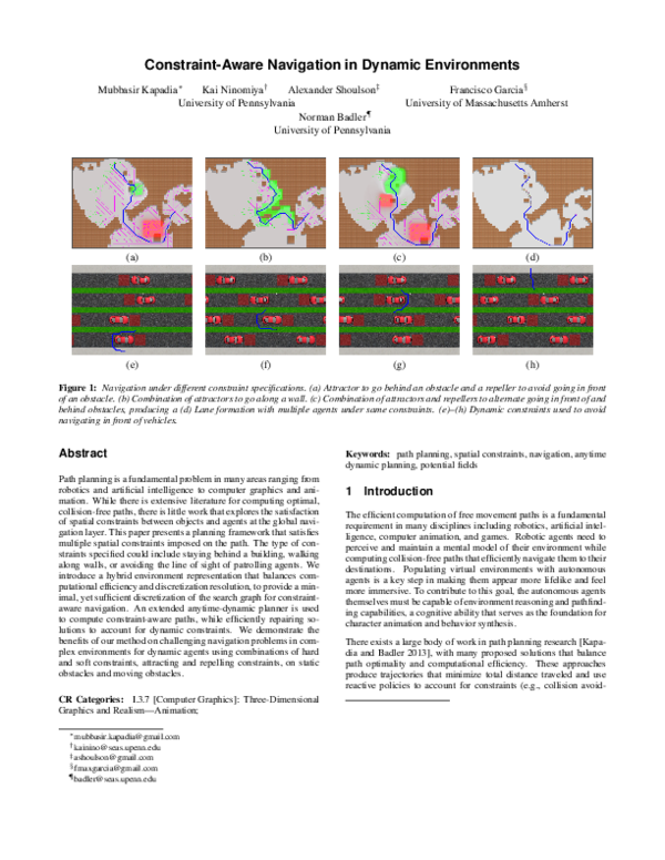 Pdf Constraint Aware Navigation In Dynamic Environments