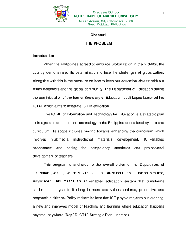 (PDF) ICT Competencies and Capabilities of Schools in Koronadal City ...