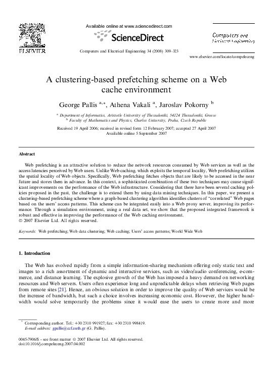 (PDF) A clustering-based prefetching scheme on a Web cache environment