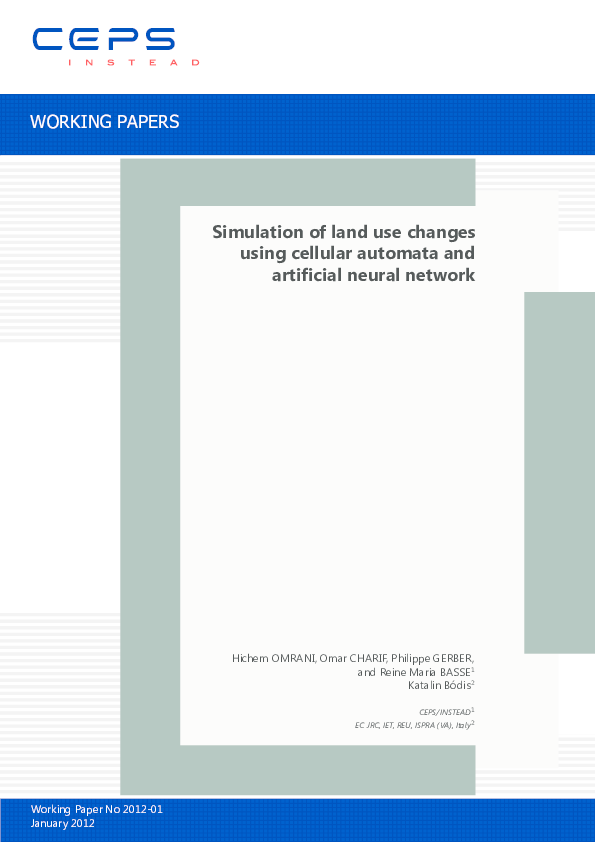 (PDF) Simulation of land use changes using cellular automata and artificial neural network