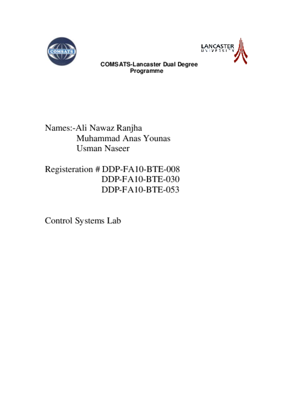 (PDF) Control Systems MATLAB