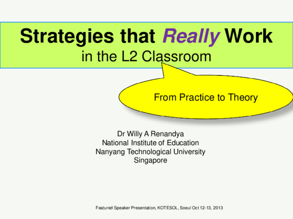 (PDF) Strategies that REALLY work in the L2 classroom: From practice to ...