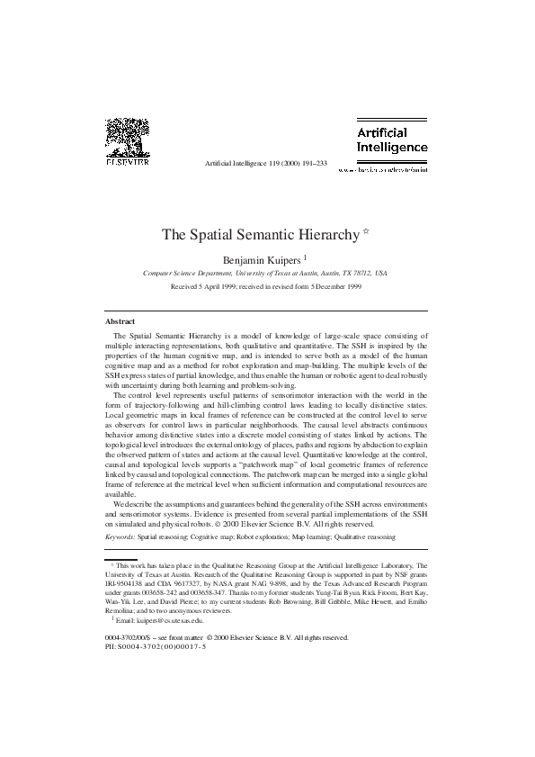 (PDF) The Spatial Semantic Hierarchy