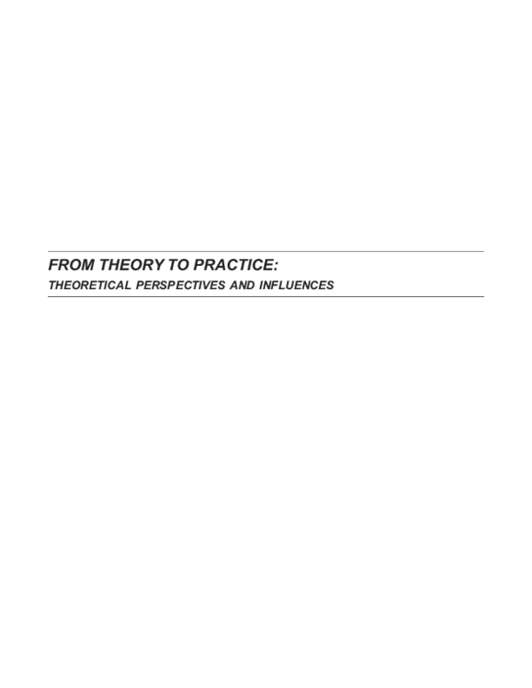 (PDF) FROM THEORY TO PRACTICE