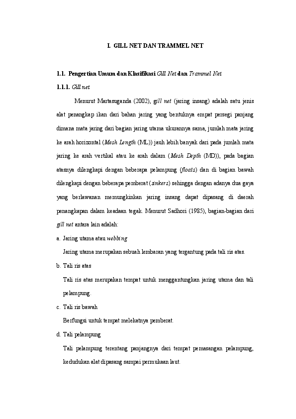 (DOC) GILL NET DAN TRAMMEL NET