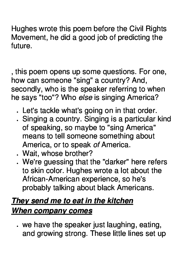 (DOC) Hughes wrote this poem before the Civil Rights Movement