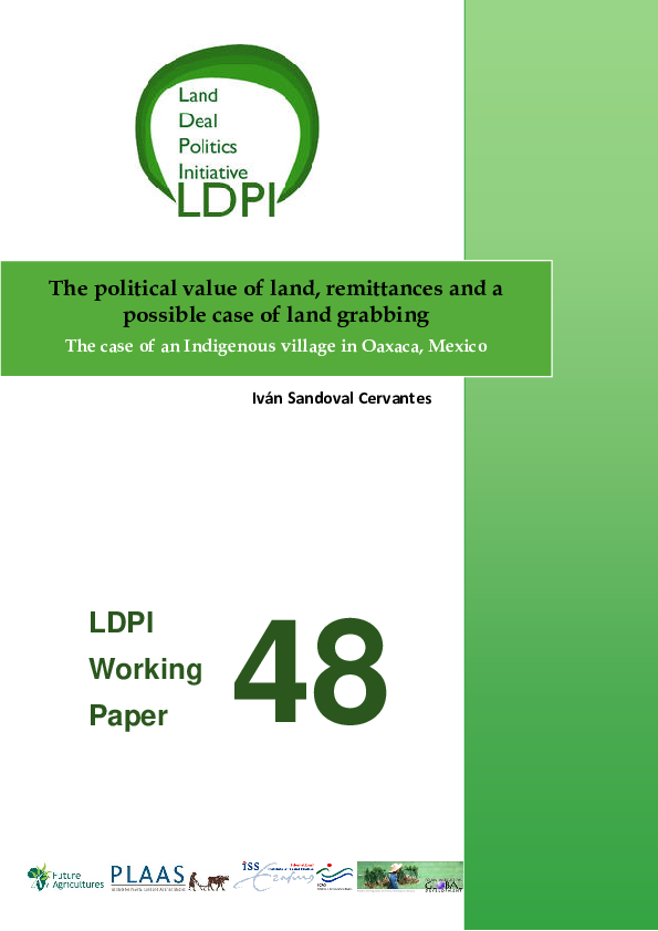 (PDF) The political value of land, remittances and a possible case of ...
