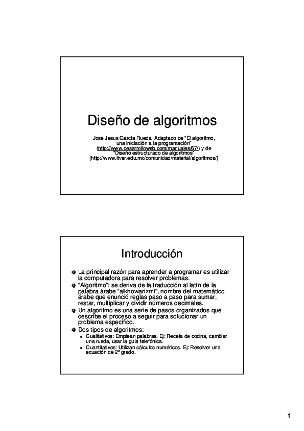 (PDF) Diseño de algoritmos Diseño de algoritmos