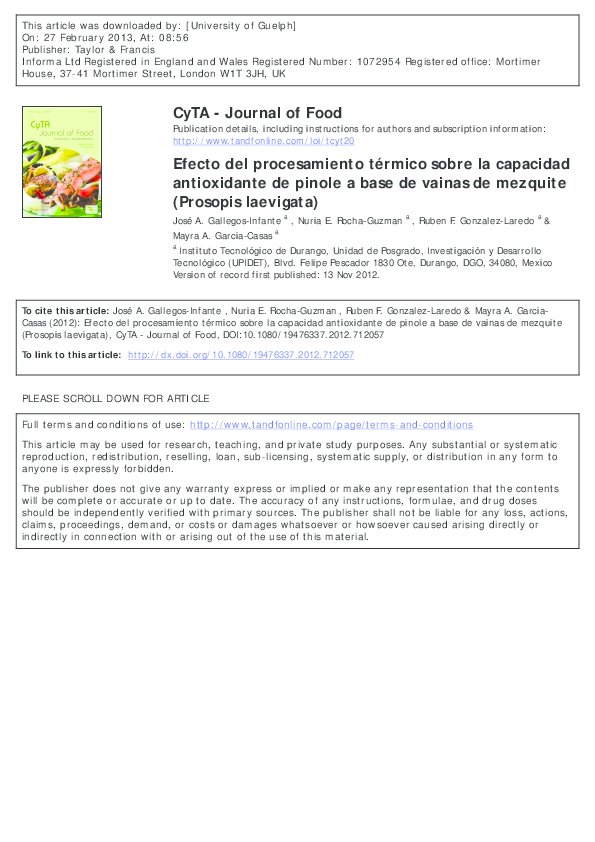 (PDF) CyTA -Journal of Food