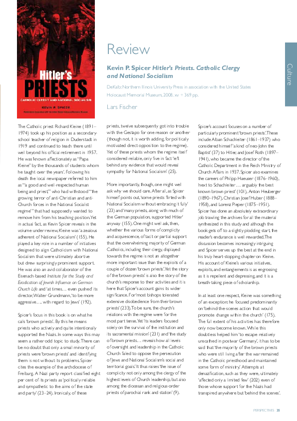 (PDF) Kevin P. Spicer, Hitler’s Priests. Catholic Clergy and National ...