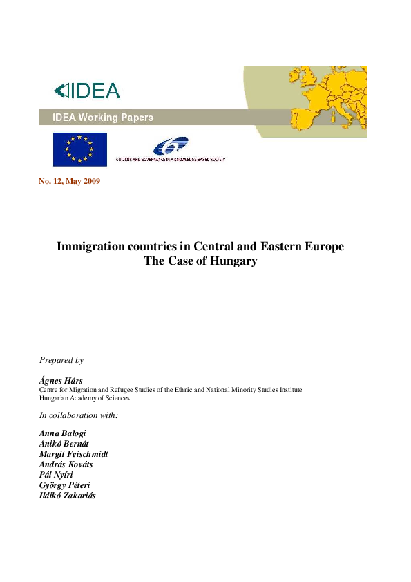 (PDF) Immigration countries in Central and Eastern Europe. The Case of ...