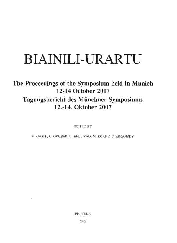 (PDF) Elizabeth C. Stone, 2012a, Social differentiation within Urartian ...