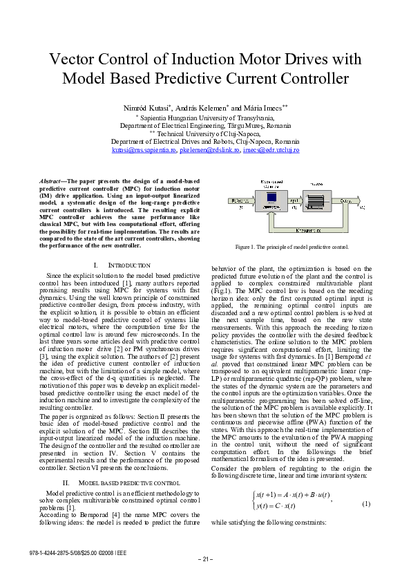 Pdf Vector Control Of Induction Motor Drives With Model Based