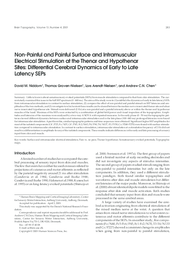 (PDF) Non-Painful and Painful Surface and Intramuscular Electrical ...