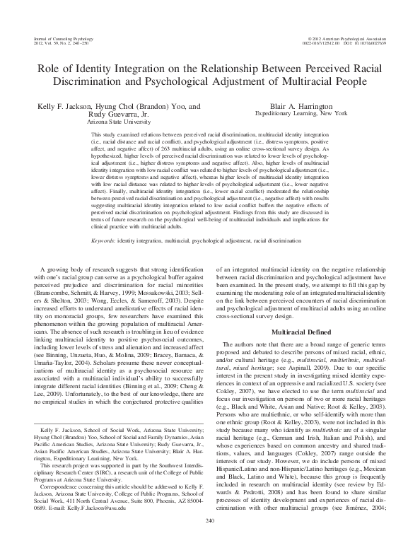 (PDF) Role of identity integration on the relationship between ...