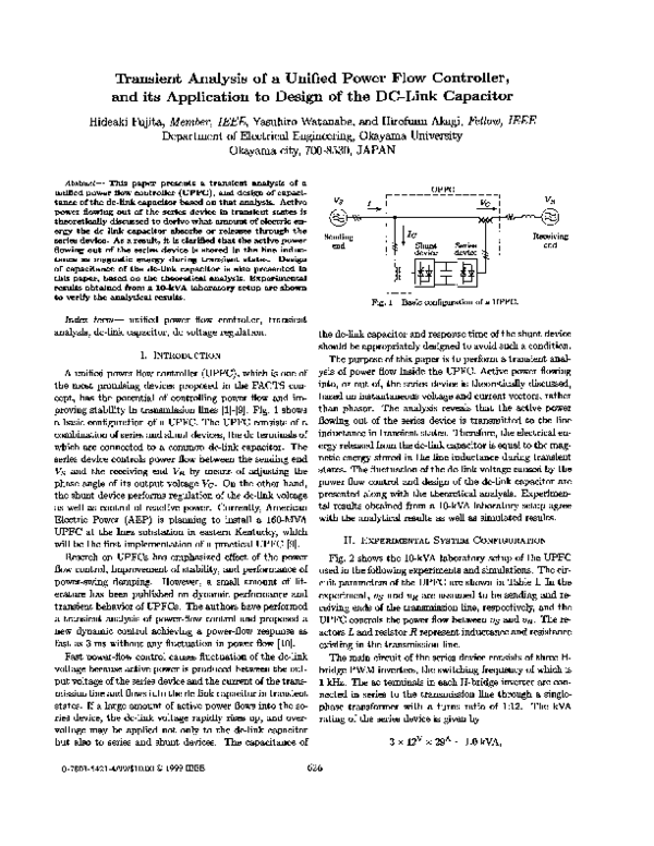 (PDF) Transient Analysis of a Unified Power Flow Controller, and its ...