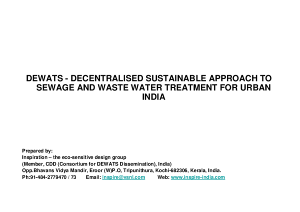 (PDF) DEWATS -DECENTRALISED SUSTAINABLE APPROACH TO SEWAGE AND WASTE ...