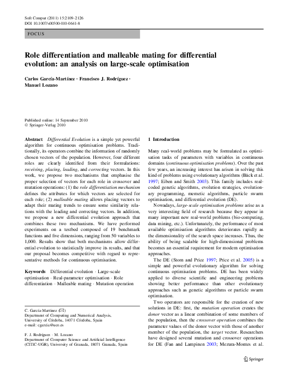 (PDF) Role differentiation and malleable mating for differential ...