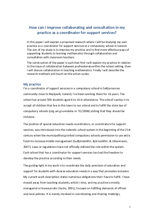 (DOC) Improving collaboration and consultation