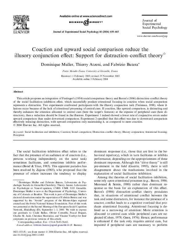 (PDF) Coaction and upward social comparison reduce the illusory ...