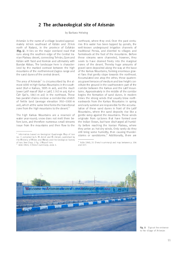 (2011) Early mining and metallurgy on the western Central Iranian ...