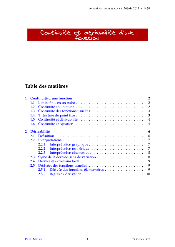 etudier la derivabilité d'une fonction sur r