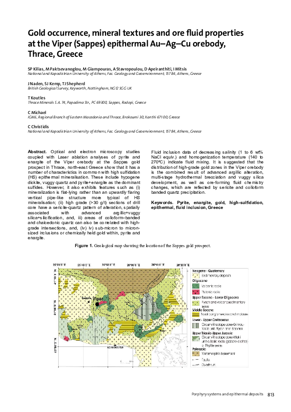 (PDF) Gold occurrence, mineral textures and ore fluid properties at the ...