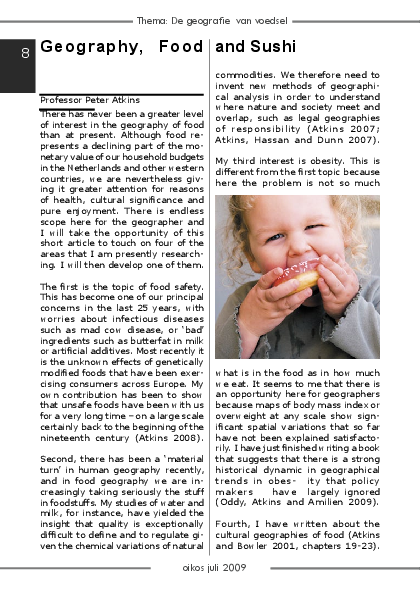 (PDF) Geography, food and sushi