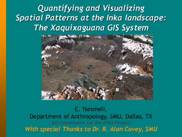 (PDF) Quantifying and Visualizing Spatial Patterns at the Inka Landscape: The Xaquixaguana GIS ...
