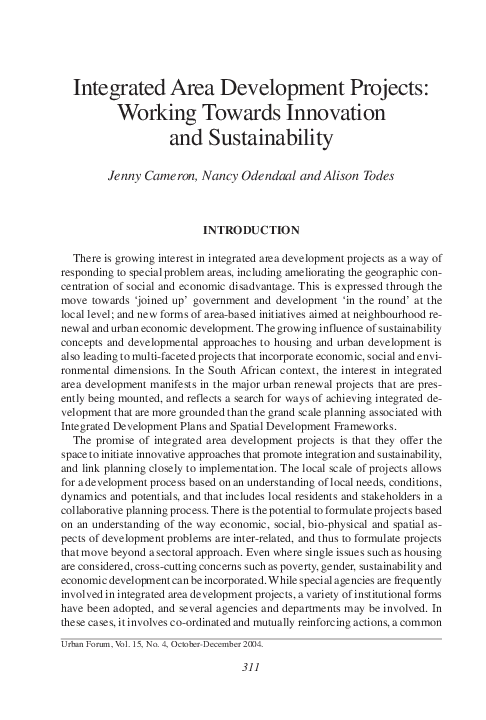 (PDF) Integrated area development projects: Working towards innovation ...