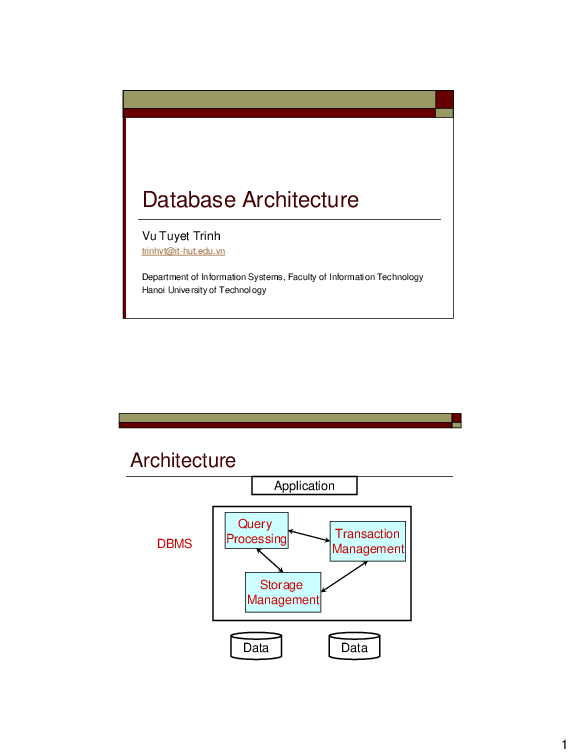 Pdf Database Architecture