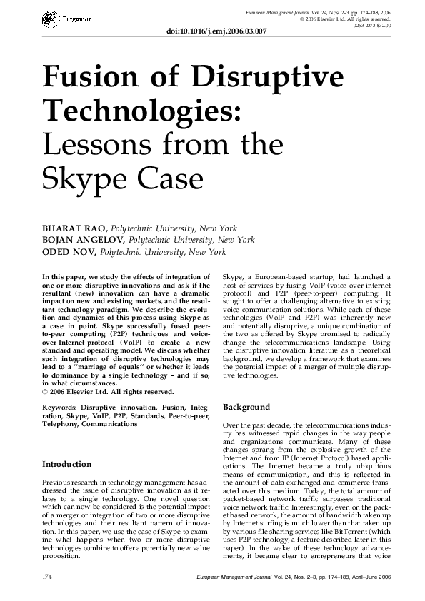 (PDF) Fusion of Disruptive Technologies