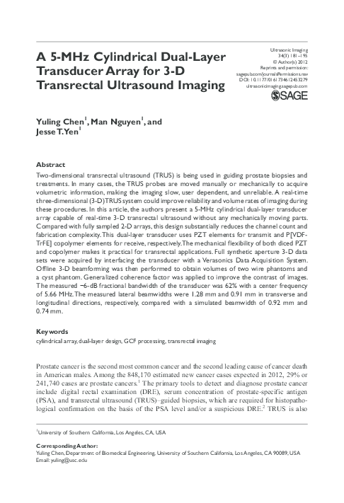 (PDF) A 5-MHz Cylindrical Dual-Layer Transducer Array for 3-D ...