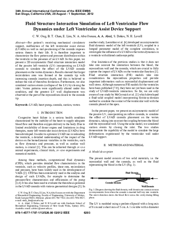 (PDF) Fluid structure interaction simulation of left ventricular flow dynamics under left ...