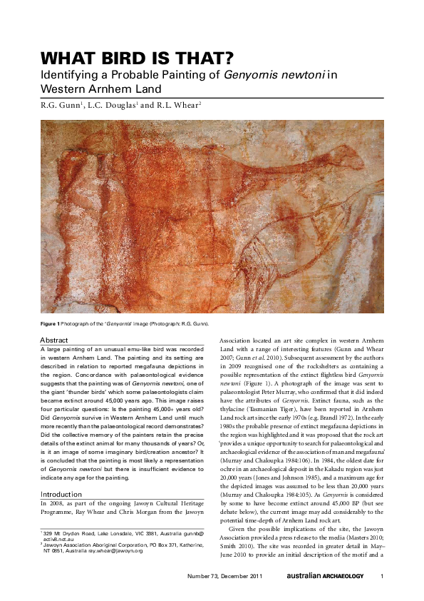 (PDF) 2011 WHAT BIRD IS THAT? Identifying a Probable Painting of ...