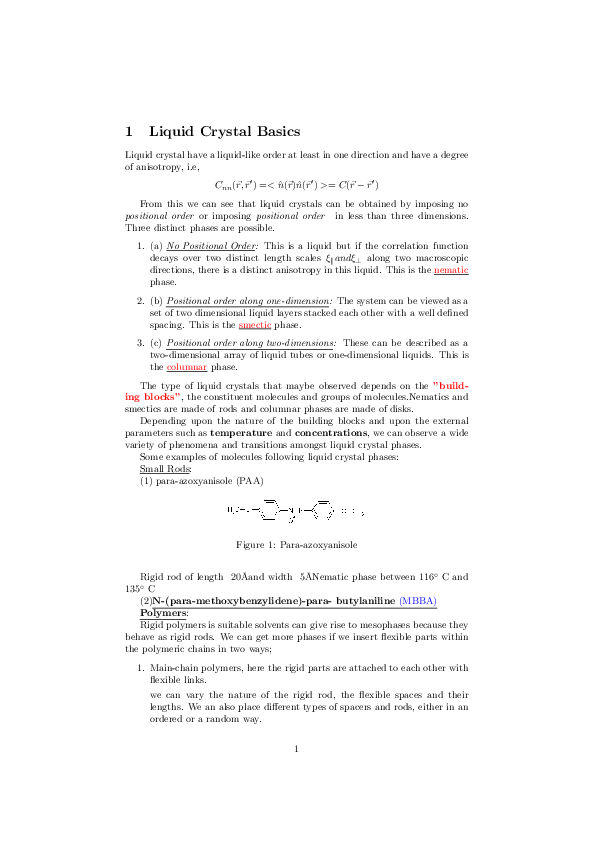 (PDF) Liquid Crystal Basics