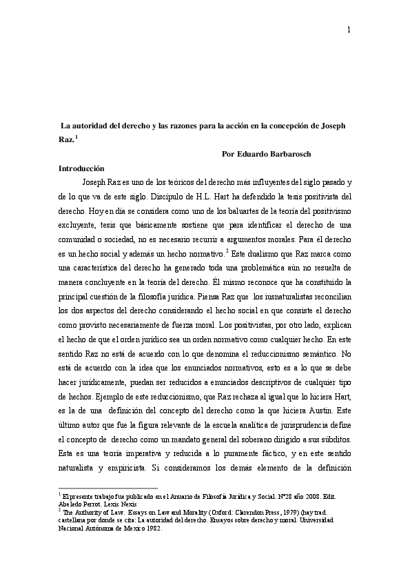 (PDF) La autoridad del derecho y las razones para la acción en la ...