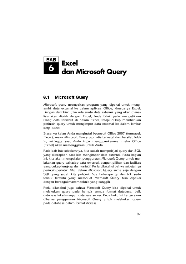 (PDF) Excel dan Microsoft Query