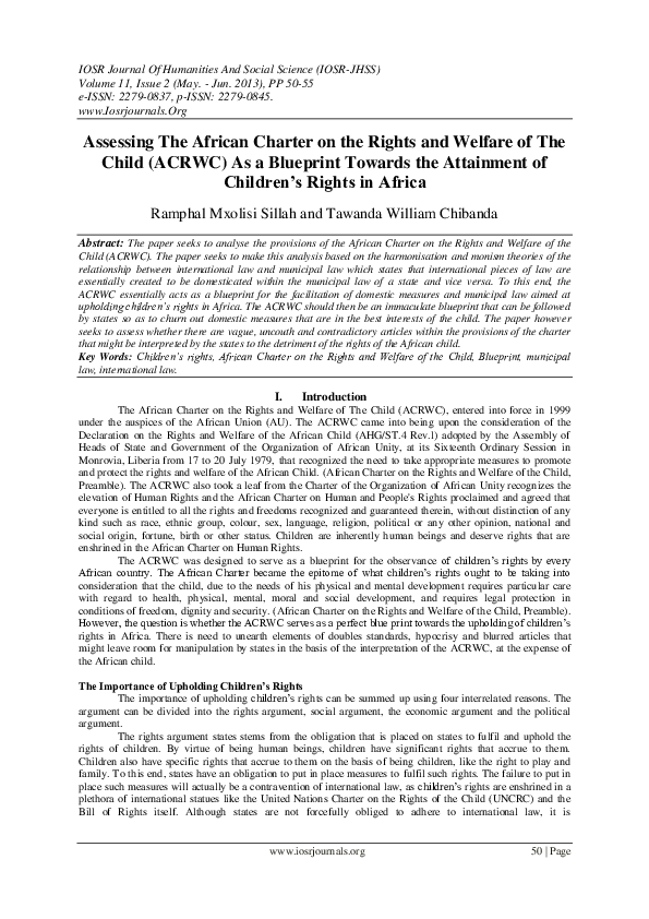 (PDF) Assessing The African Charter on the Rights and Welfare of The ...