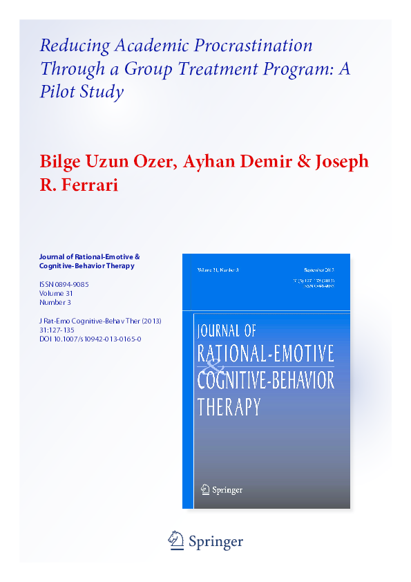 (PDF) Reducing Academic Procrastination Through a Group Treatment Program: A Pilot Study